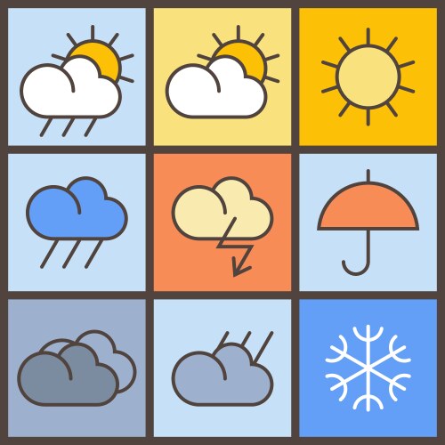 Colorful weather sign Royalty Free Vector Image
