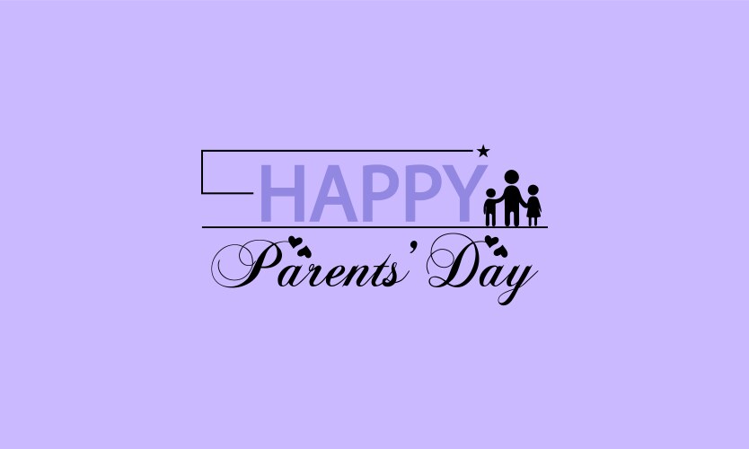 Show your love with these parents day text design Vector Image