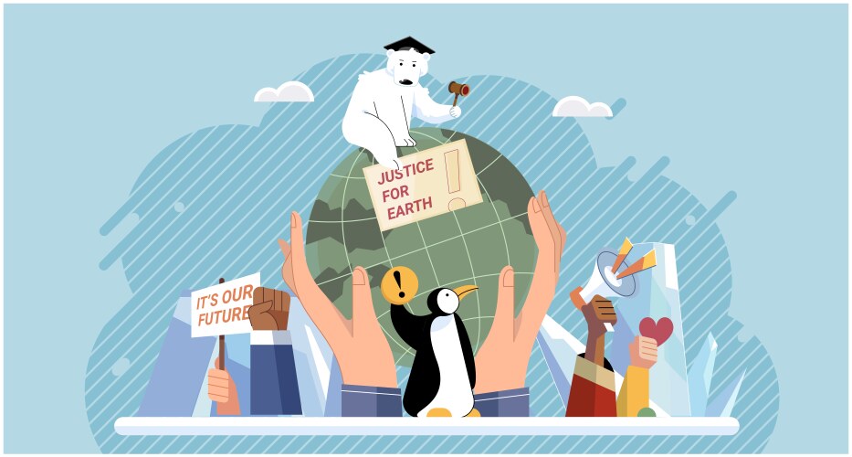 Climate change save the planet lets work Vector Image