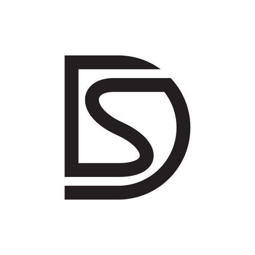 Initial letter ds logo or sd design Royalty Free Vector