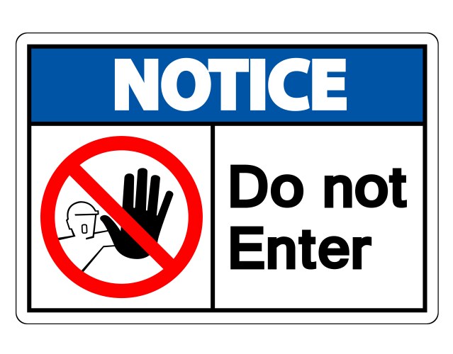 Safety first do not enter symbol sign isolate Vector Image