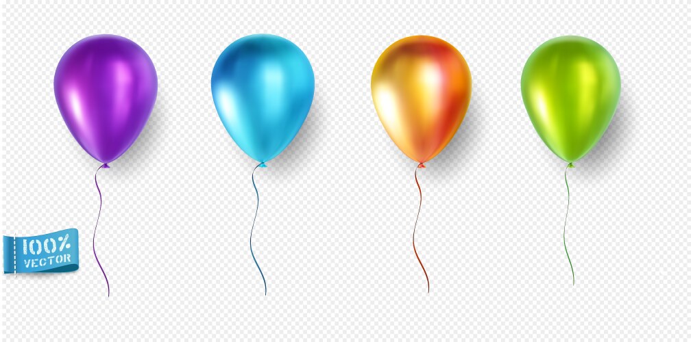 Realistic glossy balloons on transparent Vector Image