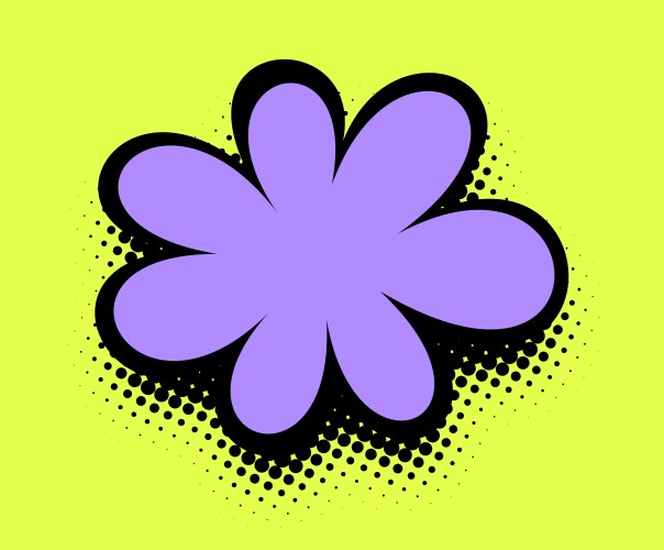 Neon yellow flower in pop art style Royalty Free Vector