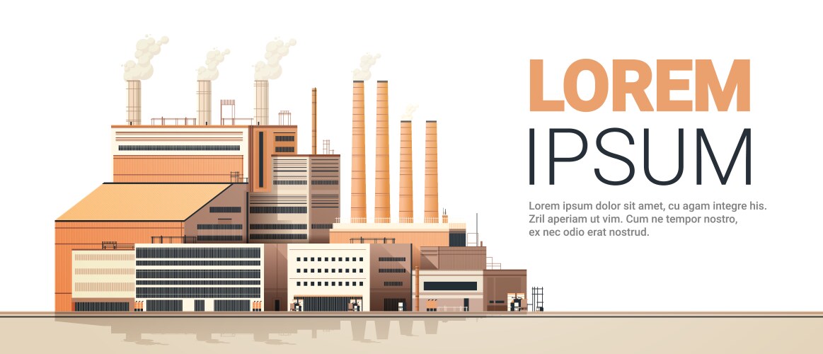 Energy generation plant with chimneys electricity Vector Image