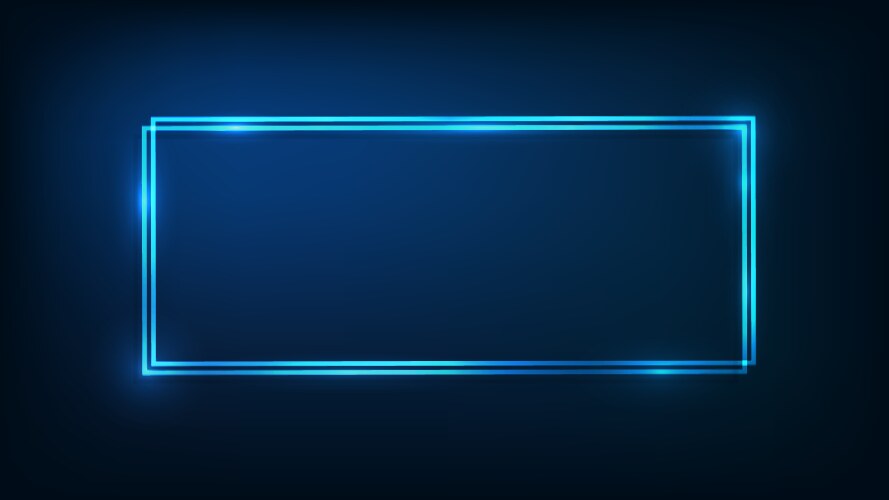 Neon double rectangular frame Royalty Free Vector Image