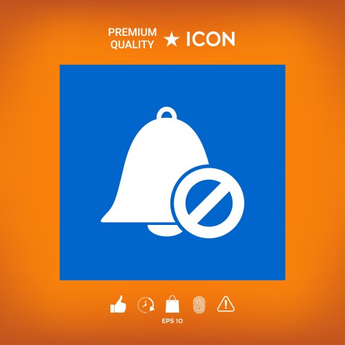 No bell icon prohibition sign stop symbol Vector Image
