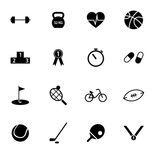 Sports and training icons Royalty Free Vector Image