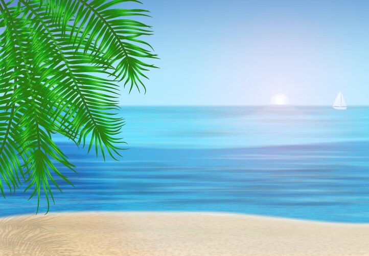 Sea beach and wooden jetty Royalty Free Vector Image