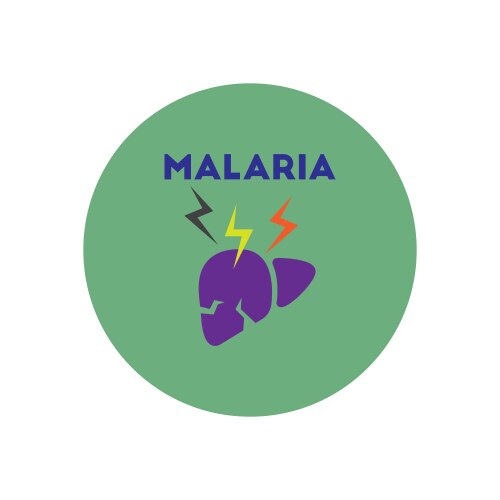 Icon on circle various symptoms of malar Vector Image