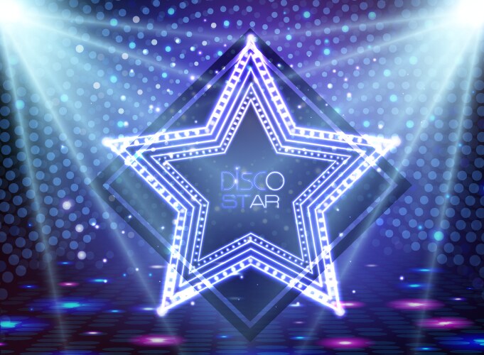 Watercolor fire star with neon counter Royalty Free Vector