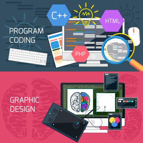 Program coding website Royalty Free Vector Image