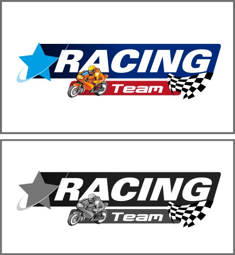 Racing sport set logotypes colorful Royalty Free Vector