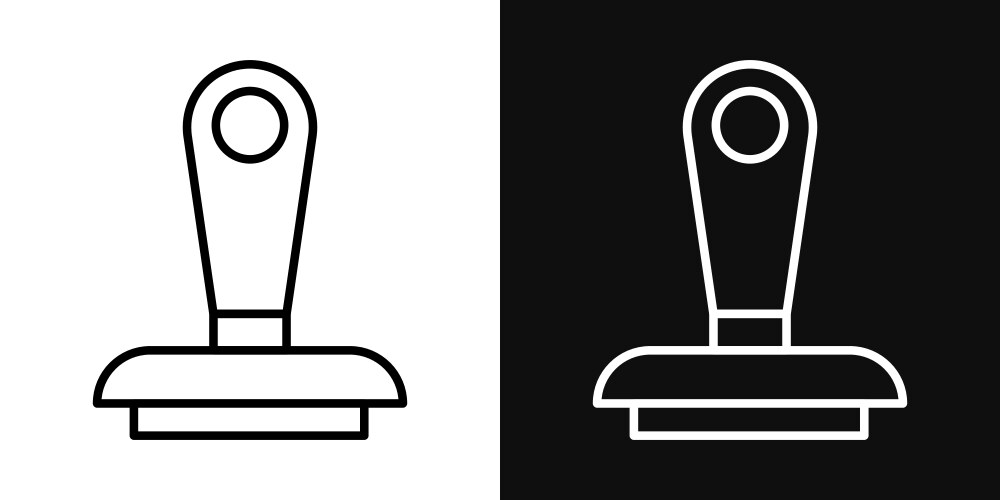 Rubber stamp icon set approval seal authority Vector Image