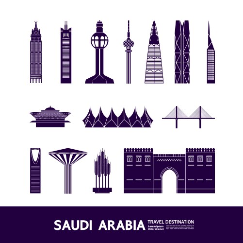 Green and white riyadh saudi arabia city skyline Vector Image