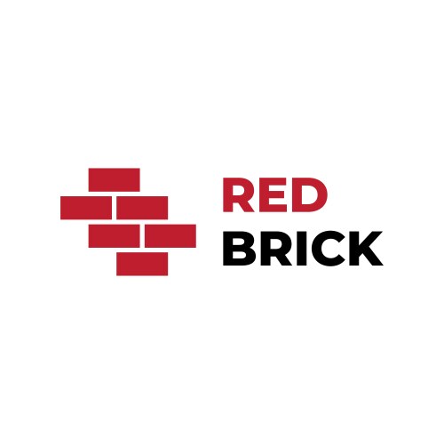 Red brick logo design Royalty Free Vector Image