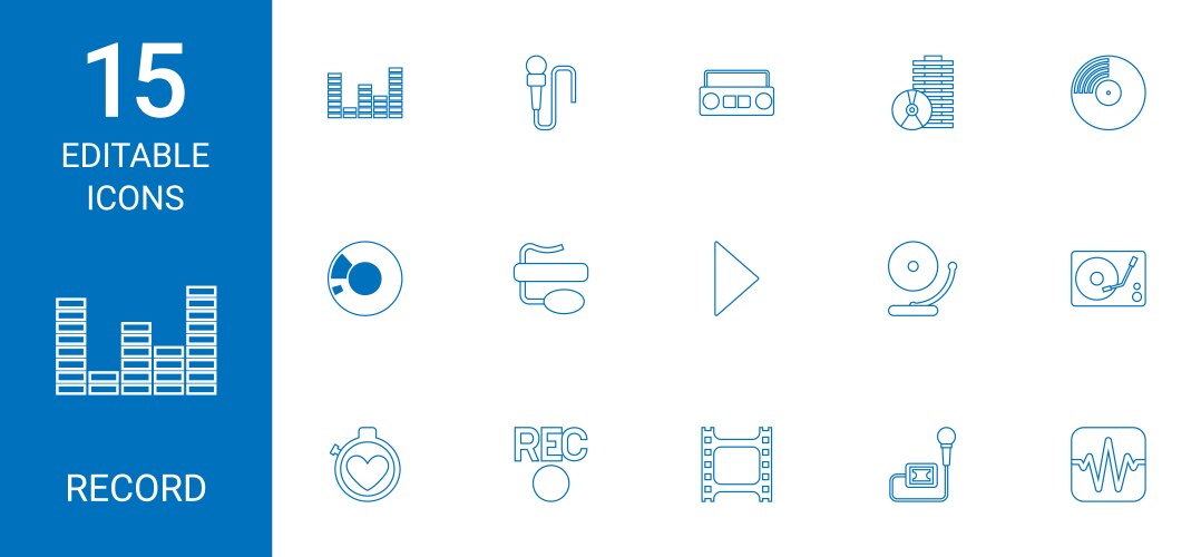33 record icons (36891728) – Free Vector | VectorStock