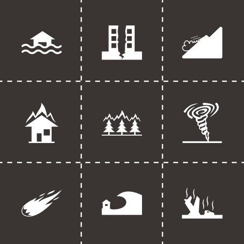 Natural disaster icons collection Royalty Free Vector Image