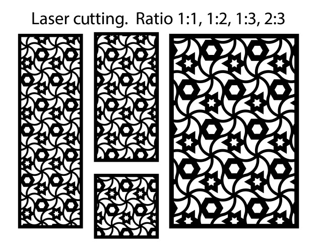 Laser cutting pattern design Royalty Free Vector Image