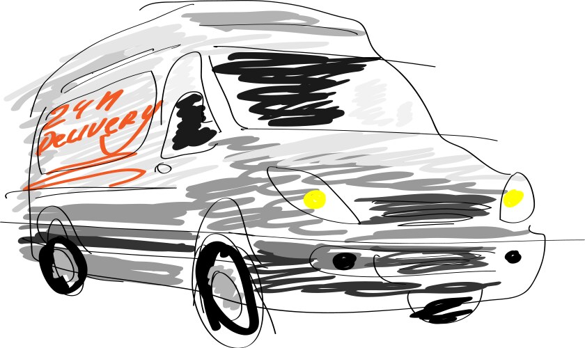 Ford transit connect lwb cargo van 6 doors 2018 Vector Image