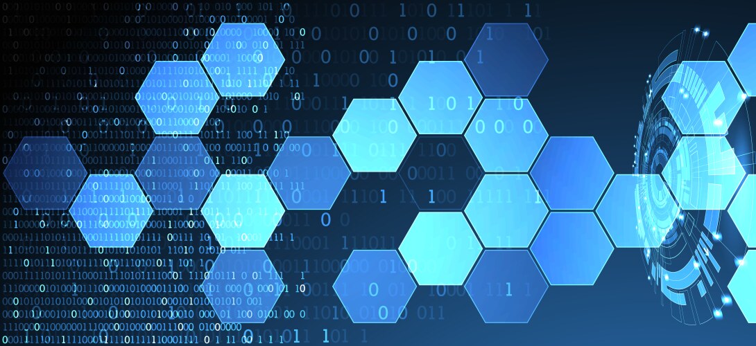 Hexagons on gradient color background hi-tech Vector Image