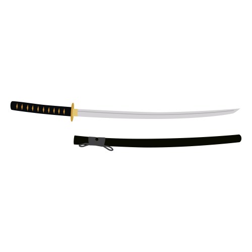 Japanese sword 0004 Royalty Free Vector Image - VectorStock