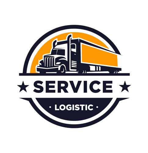 Logistics auto truck transport logo design Vector Image