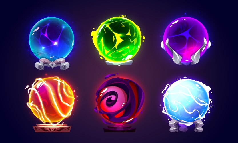 Magic power bolt and lightning energy ball Vector Image