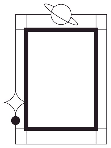 Skewed oval golden monoline frame aesthetic Vector Image