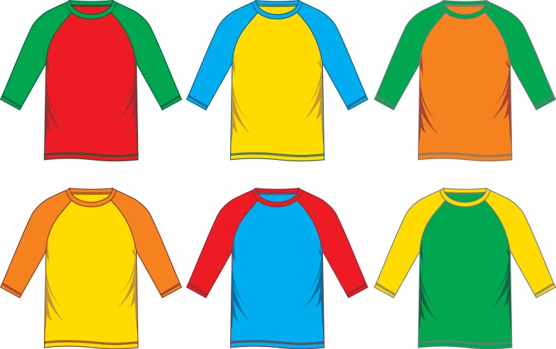 Raglan T-Shirt Template Vector Images (over 630)