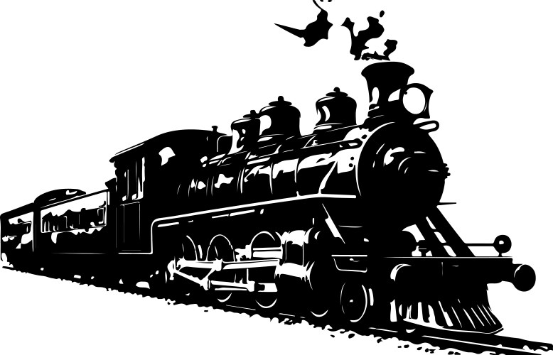 Steam locomotive train transport Royalty Free Vector Image