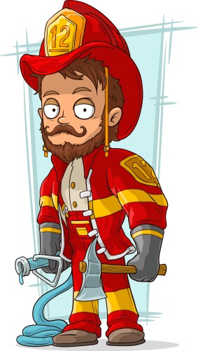 Cute fireman cartoon Royalty Free Vector Image