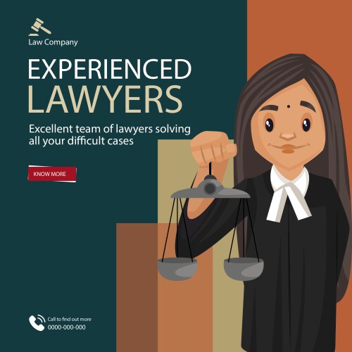 Experienced lawyers banner design template Vector Image