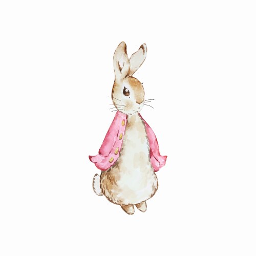Way sign poster with watercolor pink peter rabbit Vector Image
