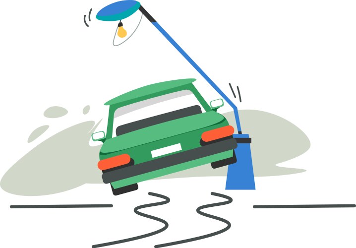 Crash test car composition Royalty Free Vector Image