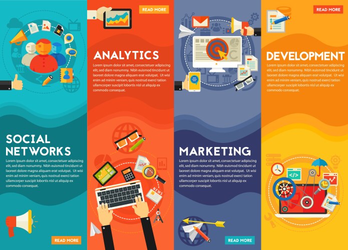 Realistic targeting marketing banners Royalty Free Vector