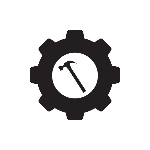 Wrench repair gear icon logo Royalty Free Vector Image