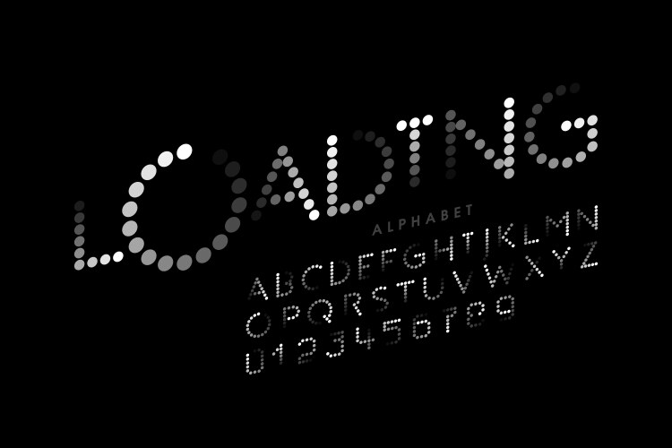 Loading icon on black Royalty Free Vector Image