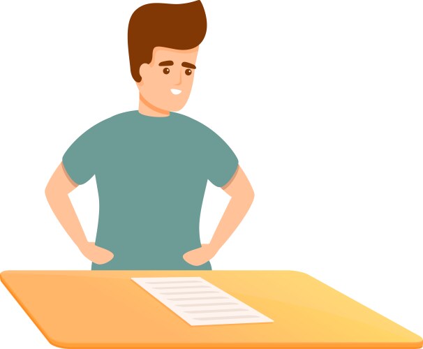 School test class icon cartoon style Royalty Free Vector