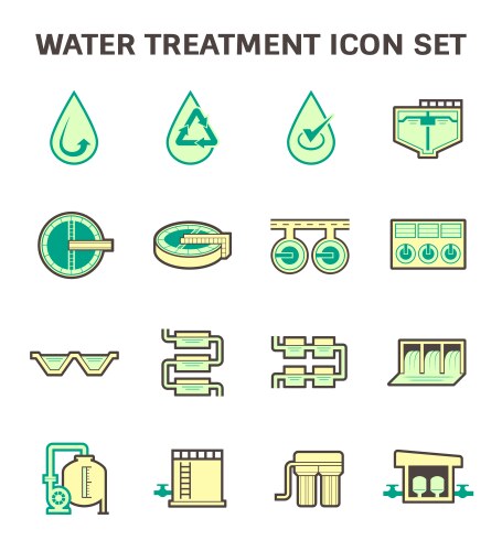 Water treatment icon Royalty Free Vector Image