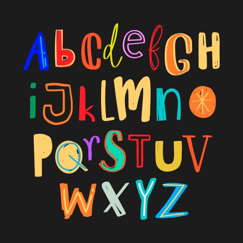 Alphabet doodle hand drawn Royalty Free Vector Image