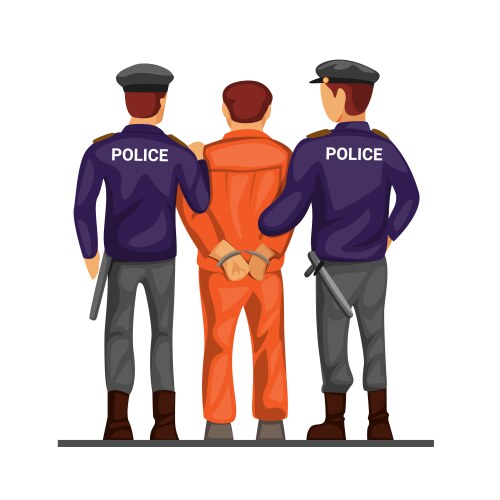 Artistic drawing prisoner in prison cell Vector Image