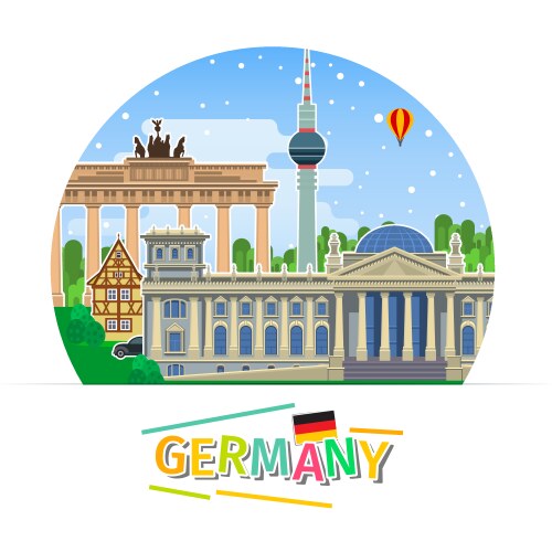 Concept of travel or studying german Royalty Free Vector