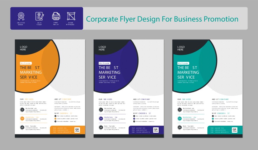 Corporate flyer design for business promotion Vector Image