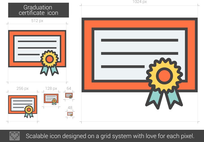 Graduation certificate isolated icon Royalty Free Vector