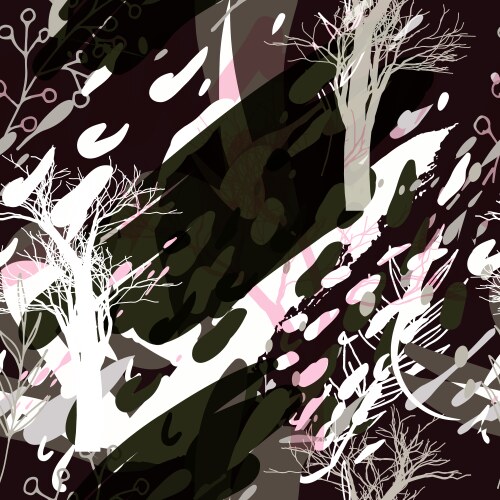 Military camouflage texture with trees branches Vector Image