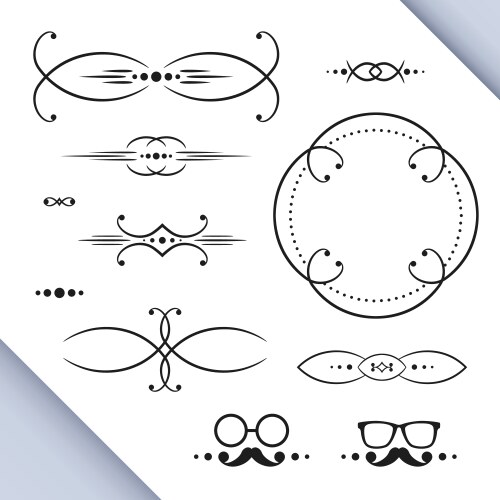 Set of decorative design elements and page decor Vector Image
