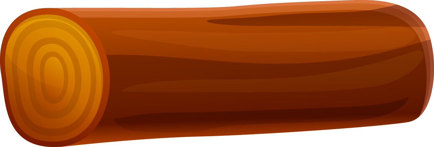 Wooden log with tree bark cartoon timber icon Vector Image