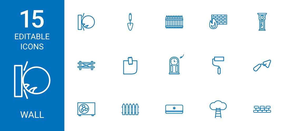 25 wall icons Royalty Free Vector Image - VectorStock