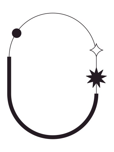 Skewed oval golden monoline frame aesthetic Vector Image