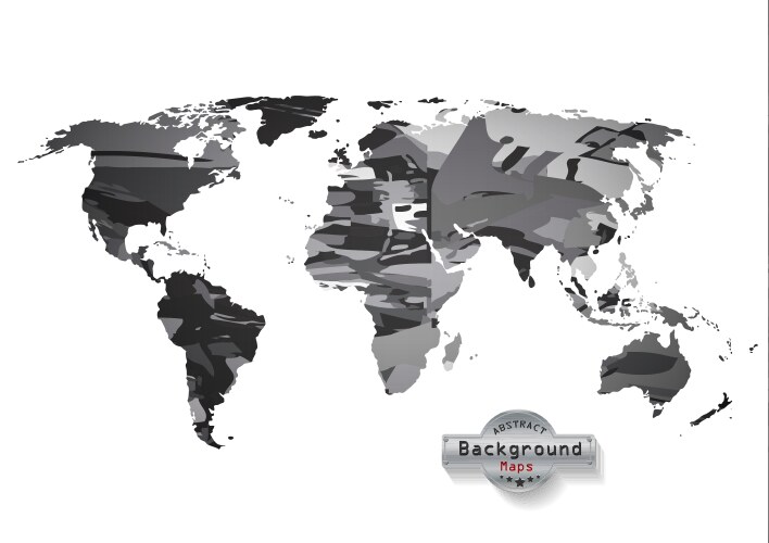 Camouflage military world map Royalty Free Vector Image